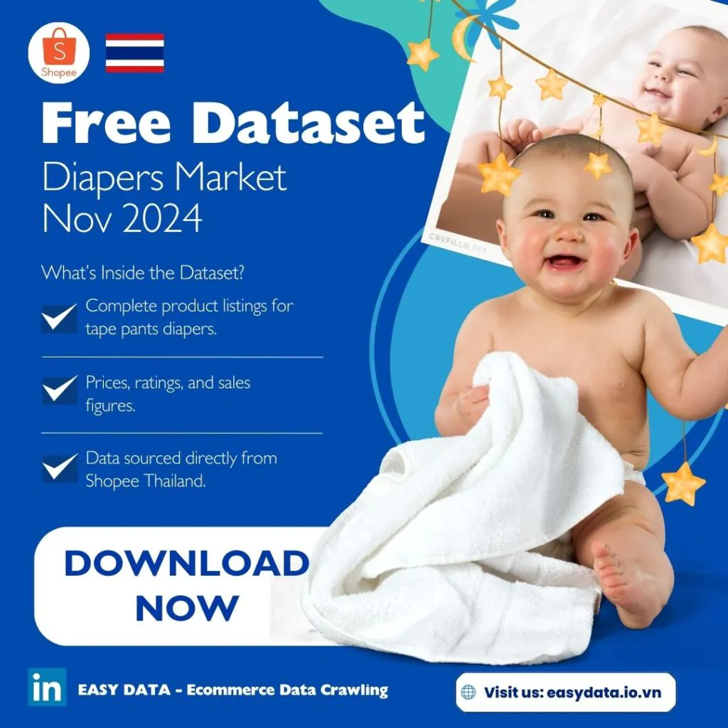 Download the 3-month Diapers Thailand Shopee Dataset - Easy Data